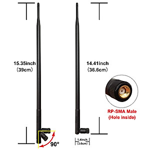 PS4 Antenna Upgrade Replacement Kit 10dBi 2.4GHz Long Range Extender BT WiFi Antenna + 10in U.FL to RP-SMA Cable for Mini PCIe Card + RP SMA Extension Cable 10ft