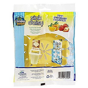Compac Sink Daisy Scented Kitchen Sink Strainer infuses & Freshens Your Sink, Must Have Kitchen Sink Accessories, Sink Drain Strainer - Catcher, Yellow, Lemon Scent, 6 Count, (3 Packs of 2)