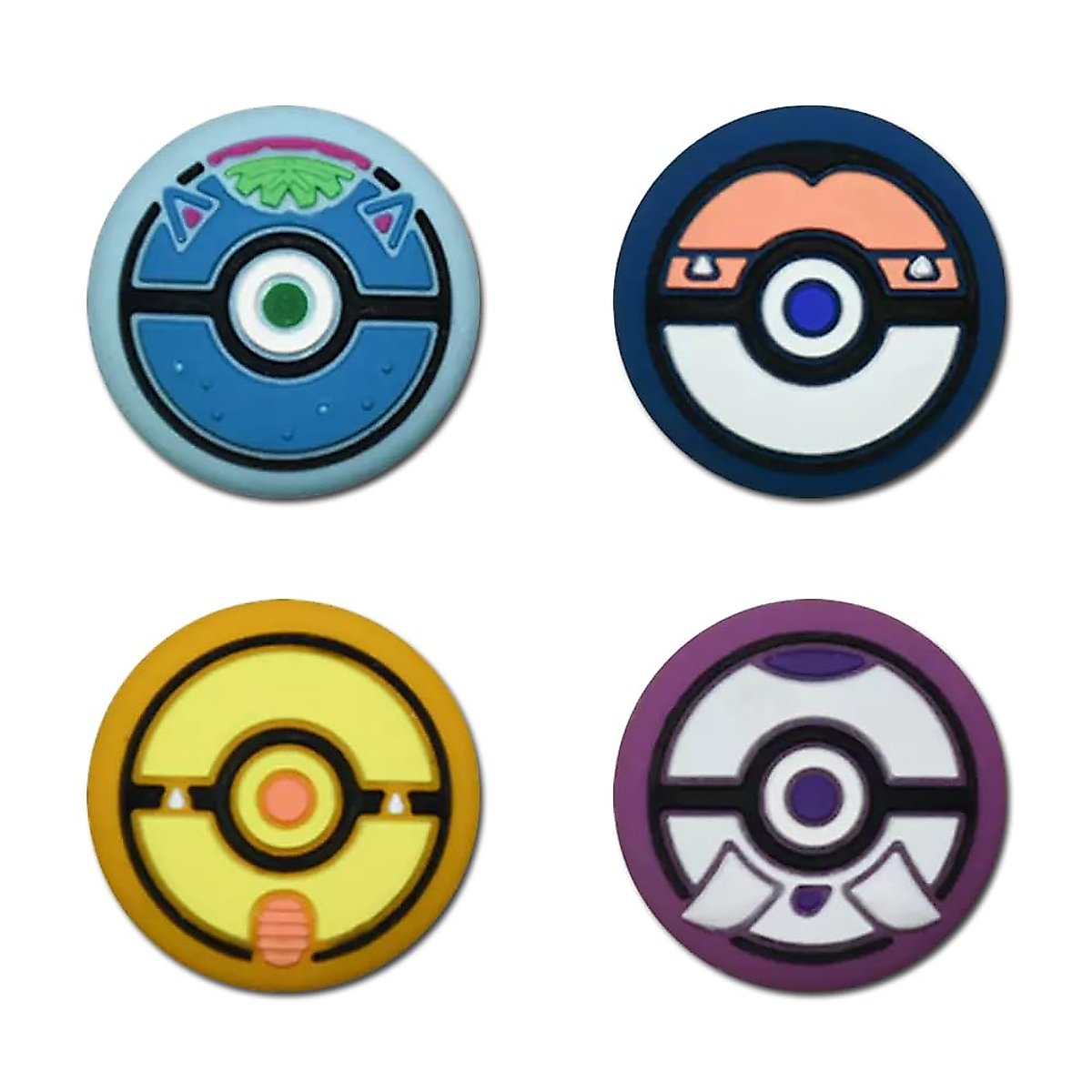 PERFECTSIGHT Switch Thumb Grips Caps, Cute Joystick Cap for Nintendo Switch/Switch Lite/Switch OLED, 4 Pcs Thumbstick Analog Stick Button Cover for NS Joycon Controller Accessories, 4 Color Ball C