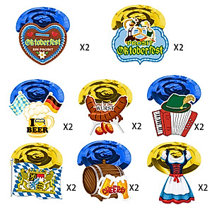 36pcs Oktoberfest Hanging Swirls Decorations, Pre-assembled Oktoberfest Party Decorations, Oktoberfest Party Supplies German Party Decorations for Bavarian Beer Oktoberfest Decorations Party cocomigo