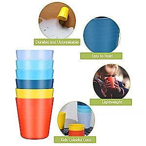 【Set of 8】Reusable Wheat Straw Drinking Cups - 8 Ounce Unbreakable Water Cups - Stackable BPA Free Small Drinking Glasses Set -Dishwasher Safe for Home Kitchen Parties Camping Supply