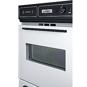 Summit Appliance WTM7212KW 24" Wide Gas Wall Oven with Electronic Ignition, Digital Clock/Timer, Interior Light, Lower Broiler Compartment