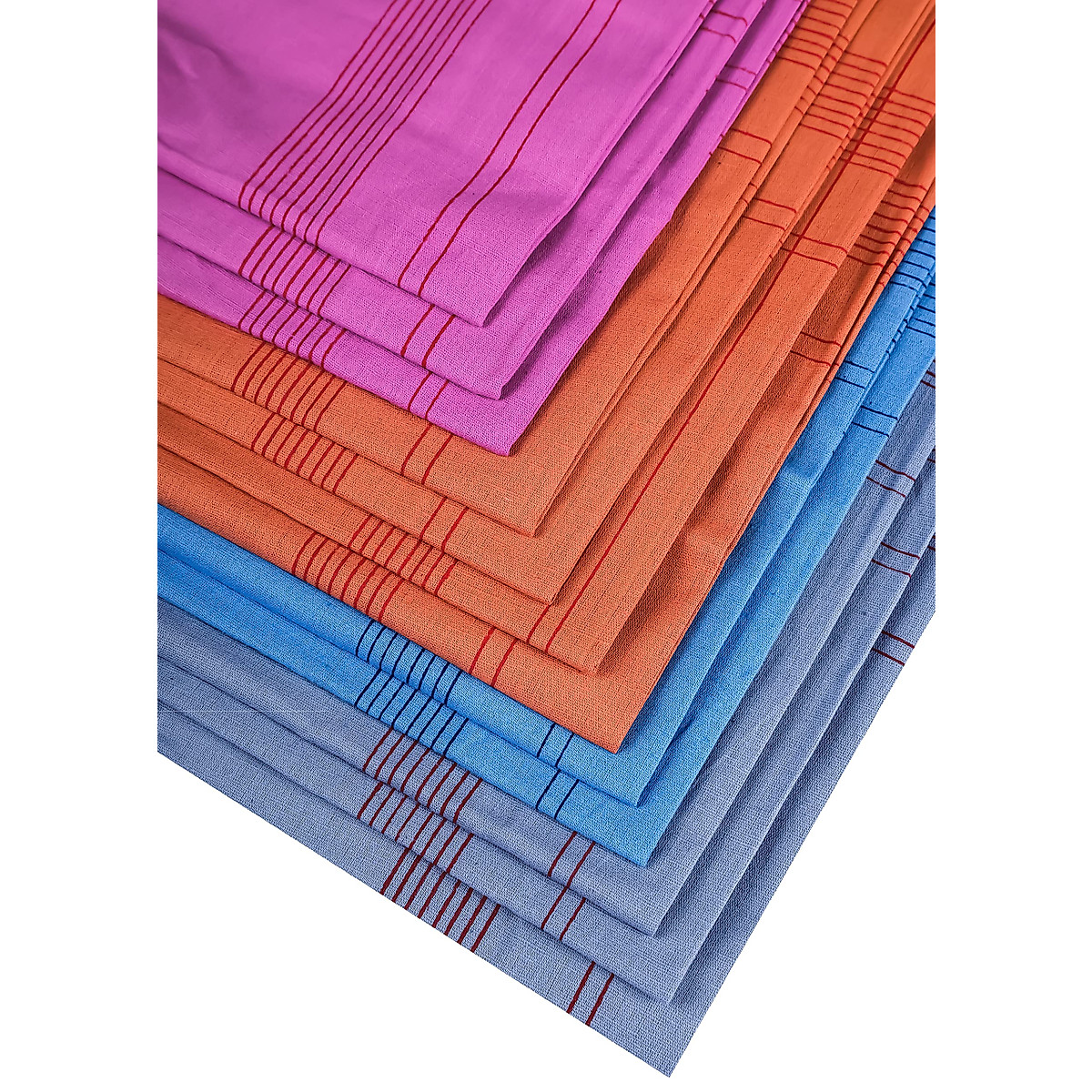 AEJESOP Men's Multicolour Handkerchiefs,100% Soft Cotton, Mens Hankie, Cotton Color Handkerchief Set, Colour Hanky, Gifts Pack of 6 Pieces, SIZE : 16" x 16 "