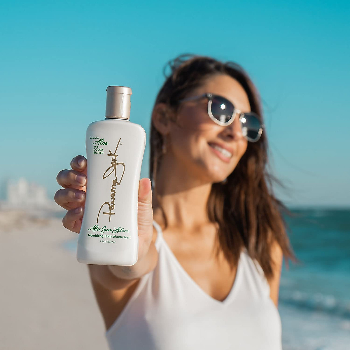 Panama Jack Aloe Moisturizer Lotion - After Sun Daily Skincare, Contains Aloe, Cocoa Butter, Olive Oils with Vitamin E, 8 FL OZ (Pack of 2)