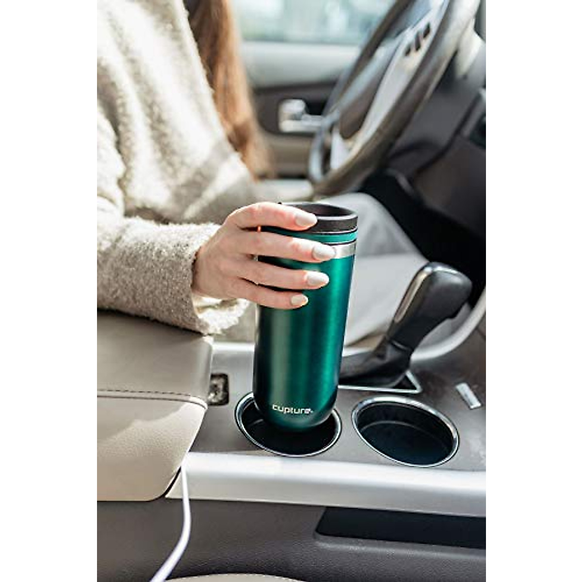 Cupture TWIST-TOP Vacuum-Insulated Stainless Steel Travel Mug, 16 oz, Emerald Green