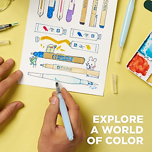 Sakura Koi Pocket Field Sketch Kit - Watercolor Sets for Painting On the Go - 24 Colors - 1 Water Brush - 1 Sponge - 1 Mixing Palette