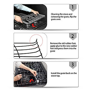 071129 RV Stove Parts Grommets Replacement for Suburban Stove Top Grate Magic Chef Grate Grommets Kit 525004 Suburban Camper Motorhome Rubber Foot Pad for RV Range Grate Durable Rubber Feet 12Pcs