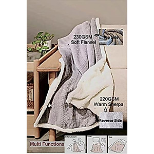Brilliant JJJJ Sherpa Fleece Throw Blanket for Couch – Grey Fuzzy Warm Soft Blankets and Throws for Sofa, 39x60 Inches