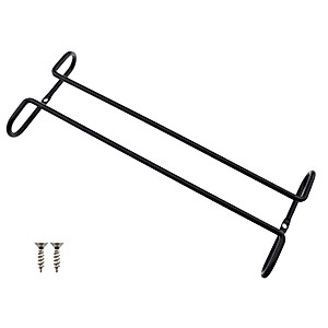 ZZHXSM Under Cabinet Wine Glass Rack Black Wine Glass Hanger Rack Holder Hanging Shelf Rail