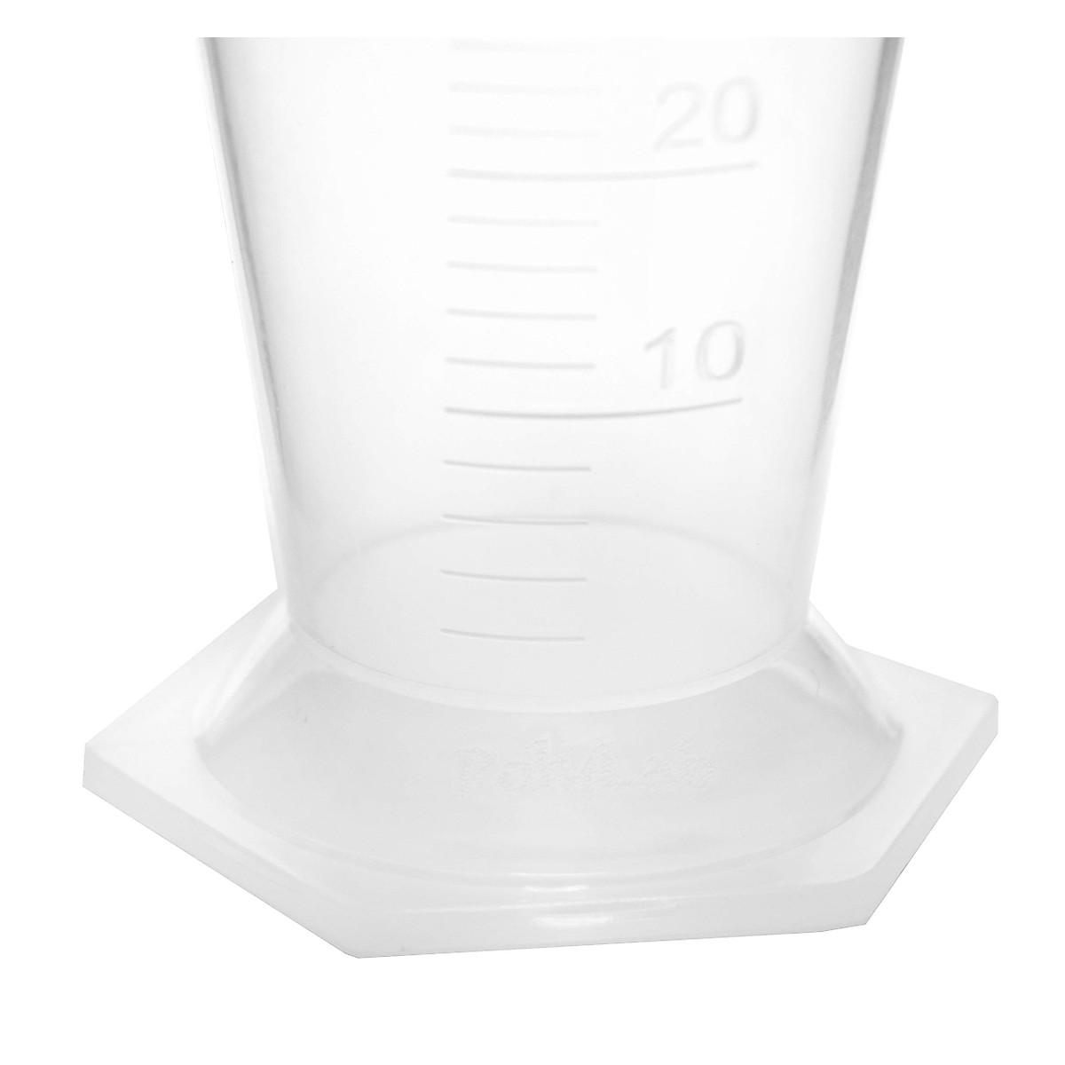 EISCO Conical Measure, 50ml - Polypropylene Plastic, Translucent - Pouring Spout - 2ml Raised Graduations - Hexagonal Base
