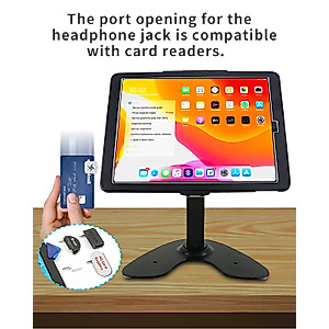 CarrieCathy Desktop Wall Mount Anti-Theft Security Kiosk POS Stand Holder Enclosure for 2022 2021 2020 2018 iPad Pro 12.9", Flip & 360° Swivel Design