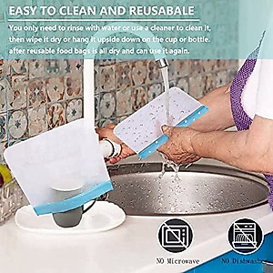 Food Storage Bags,6 Packs Reusable Freezer Bags Leakproof,BPA Free PEVA Reusable Gallon Bags,Sandwich Bags,Snack Bags