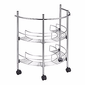 L&H Unico Under The Sink Organizer Pedestal Storage Rack Stand with 2 Tier Shelves Hand Towel Bar for Bathroom Kitchen,Stainless Steel,Chrome