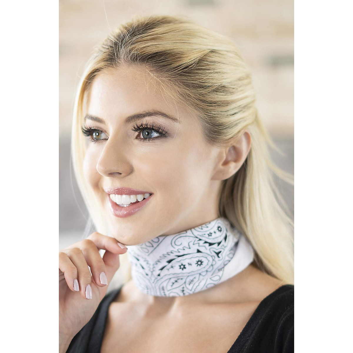RIAH FASHION Fabric Face Cover Multi-Purpose Cotton Unisex Bandana - Mouth Shield Scarf Handkerchief, Headwear Balaclava Wrap (1, White)