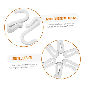 OFFSCH 6pcs Kitchen Shelf Hooks Cup Holder Cloth Hanger Towel Hook Utensil Hanger Towels Hooks Garage Utility Hooks Kitchen Cabinet Hooks S Shaped Hooks for Pot S Hooks Small Plastic