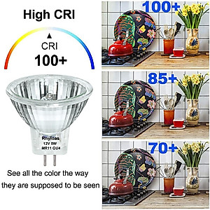 Rnyloas GU4 Halogen 5W, 6 Pack GU4 Base MR11 12V 5W, Long Lasting GU4 MR11 Dimmable with Glass Cover, MR11 Warm White 2800K Fiber Optic Light Bulb, MR11 Bulb with GU4 /GZ4 Bi Pin Base
