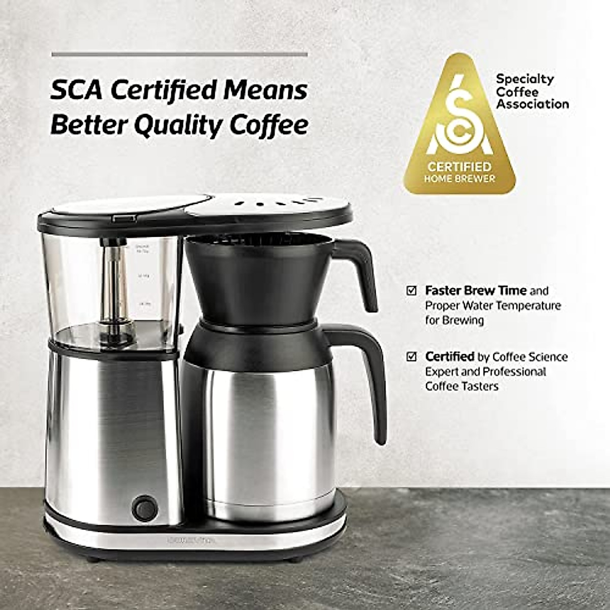 Bonavita 5 Cup Drip Coffee Maker Machine, One-Touch Pour Over Brewing w/ Double Wall Thermal Carafe, SCA Certified, 1100 Watt, BPA Free, Dishwasher Safe, Stainless Steel, BV1500TS
