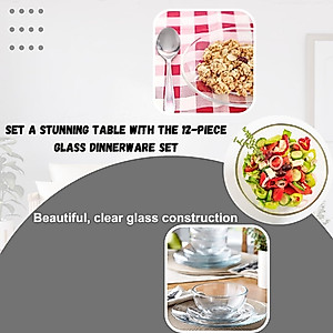 SEDLAV Round Clear Glass Dinnerware Set (12 Pieces)