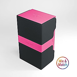 Gamegenic Galápagos Jogos Stronghold 200+ Convertible Deck Box | Double-Sleeved Card Storage | Card Game Protector | Nexofyber Surface | Holds up to 200 Cards | Pink Color | Made
