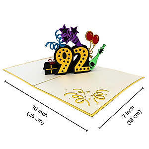ALPHAK Happy 92nd Birthday 3D Pop Up Card, Birthday 3D Greeting Card, 92nd Birthday Gifts