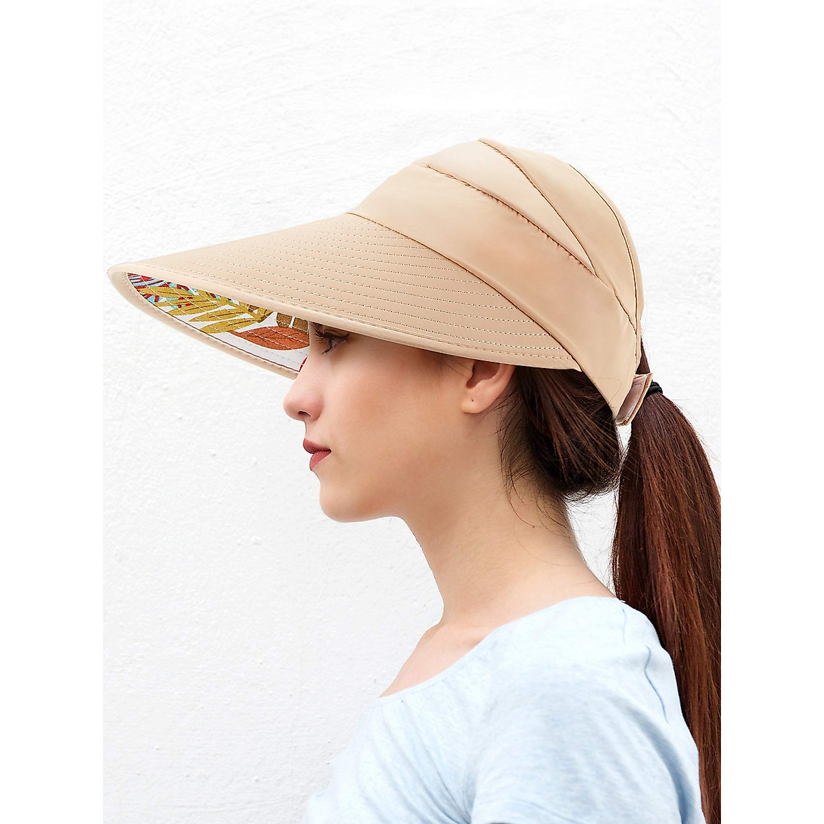 2 Pieces Sun Visor Hats UV Protection Caps Summer Wide Brim Beach Hat for Women Multicoloured