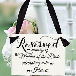 Yumoquee Wedding Memorial Sign in Memory of Parents Celebrating from Heaven Ceremony Seat Banner Mother of The Bride