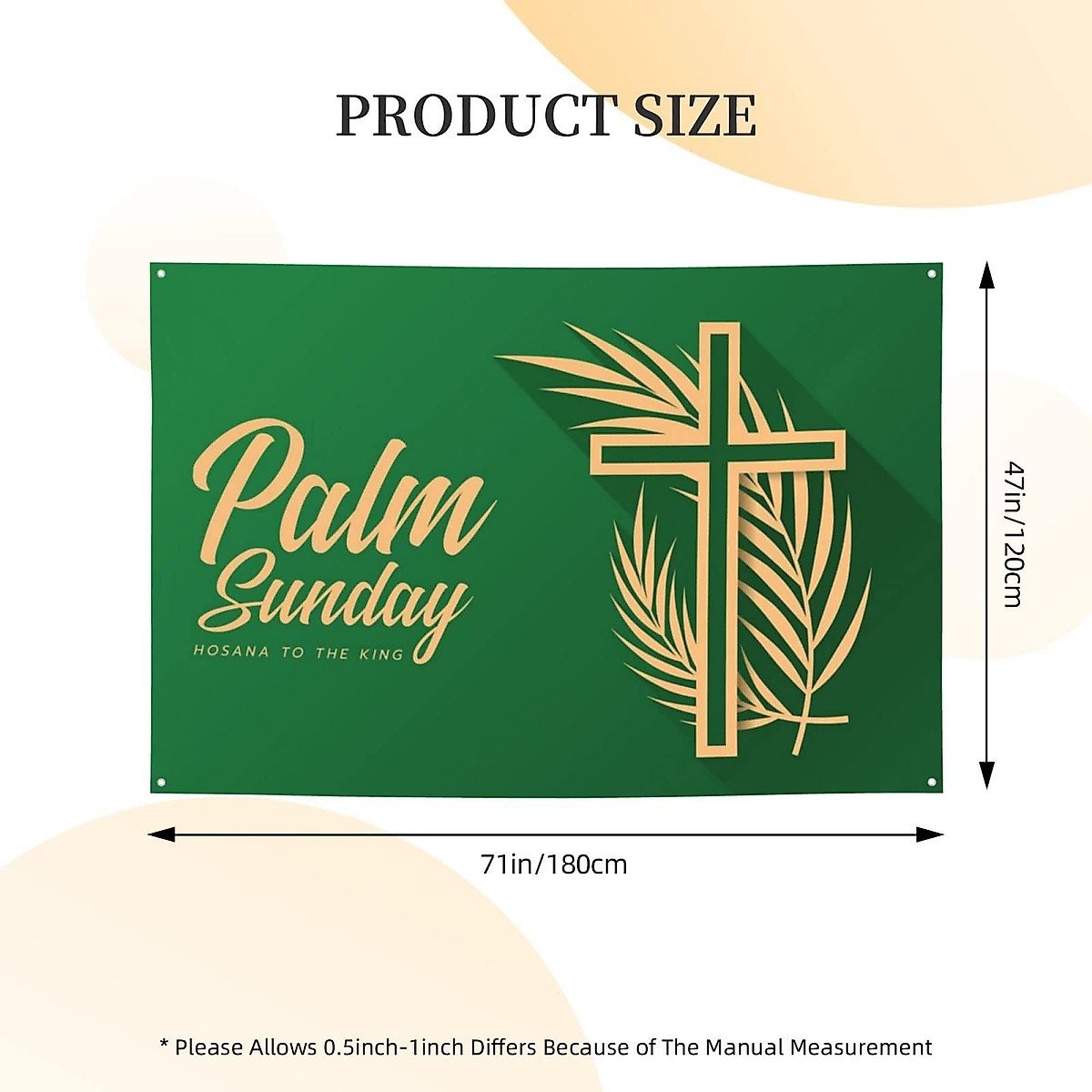 Palm Sunday 2023 Backdrop Banner Decorations Hanging Backdrop Decoration for Festival Party Hanging Decoration 47 × 71inch