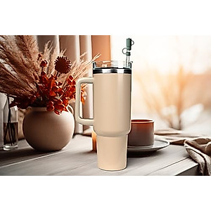 Resin and Reed Silicone Straw Cover Caps, Compatible with Stanley Cup and 10mm Straws, Cup Not Included (Shale, Dune, Rose Quartz, Chambray Blue)