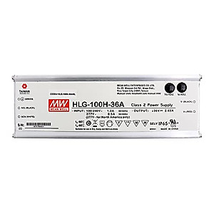 MEAN WELL HLG-100H-36A 100 W Single Output 2.65 A 36 Vdc Output Max IP65 Switching Power Supply - 1 Item(s)