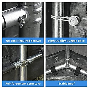 ADVANCE OUTDOOR 10X10 ft Heavy Duty Outdoor Patio Anti-Snow Portable Canopy Storage Shelter Shed Carport with 2 Rolled up Zipper Doors & Vents for Snowmobile Garden Tools, Gray