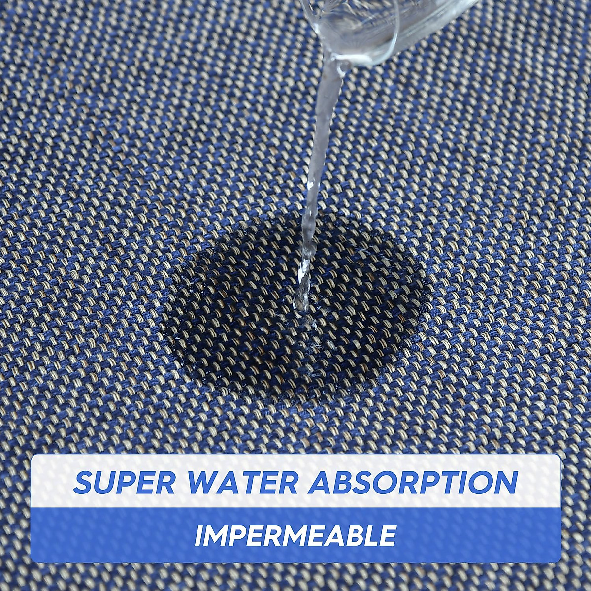 Artoid Mode Washable Non Slip Rubber Backing Kitchen Rugs Blue Doormat, Absorbent Kitchen Floor Mats Front of Sink Kitchen Mats for Floor Home Decor 17x29 Inch