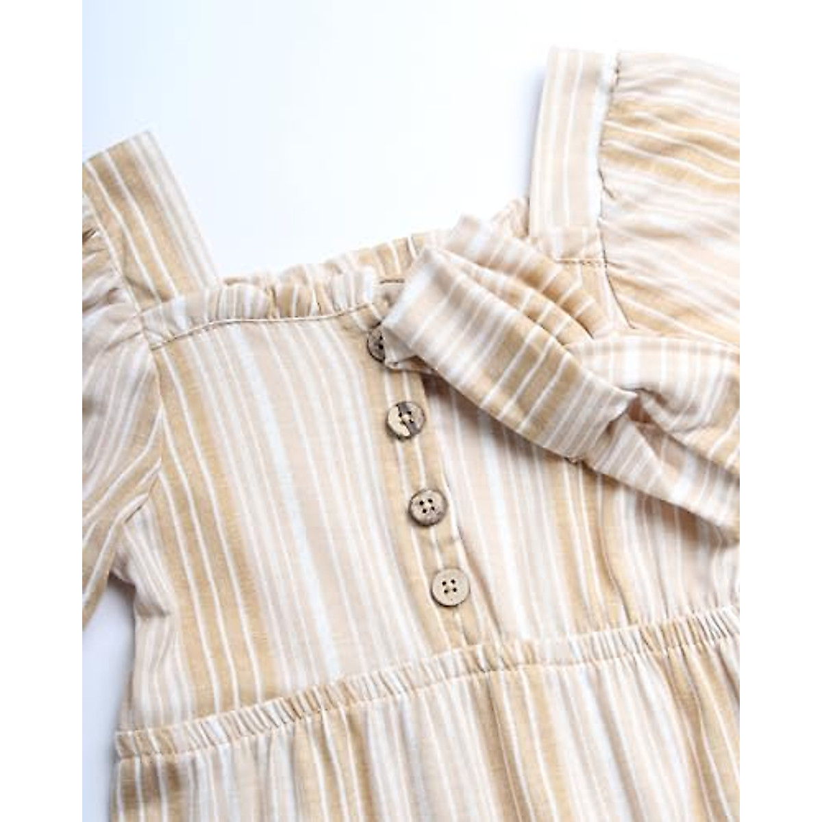 Jessica Simpson Baby Girls' Romper - One Piece Short Sleeve Jumpsuit for Baby Girls with Headband (Infant Sizes: 0-24M), Size 6-9 Months, Yellow Stripe