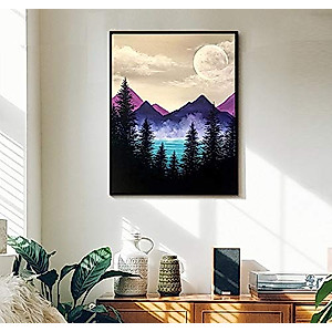 ACANDYL Adults Paint by Number DIY Paint by Number Kits for Adults Beginner Paint by Number Kits on Canvas Painting by Numbers Acrylic Painting DIY Kits for Adults Paint by Numbers Mountains 16x20 in