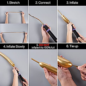 PartyWoo Metallic Twisting Balloons, 50 pcs Long Balloons 260Q Modelling Balloons in 6 Metallic Colors, Magic Balloons Animal Balloons for Children's Party, Carnivals, Jungle Party