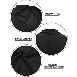 TOPONSKY Church Mothers Work Bow Dress Maternity Club Ruffle Pencil Black,XL