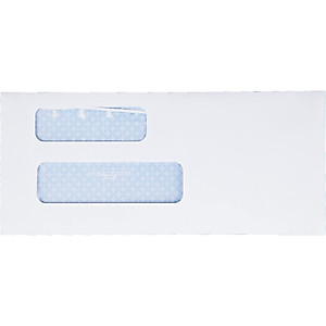 Quality Park #9 Security Envelopes, Double Window, Invoices and QuickBooks Statements, 3-7/8 x 8-7/8 Inches, Gummed, 24 lb White, 500/Box (QUA24527)