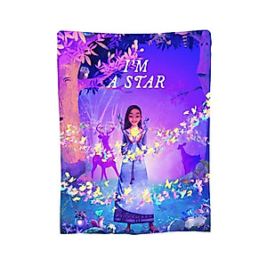 Cute Wish Asha Blankets for Girls Boys Ultra-Soft Lightweight Cozy Plush Flannel Throw Blanket for Couch Sofa Bed Living Room 50"X40"