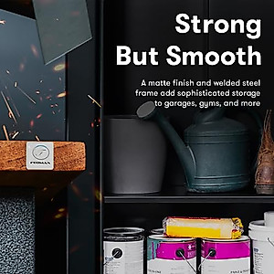 Metal Garage Storage Cabinet - 71-inch Tall Large Steel Utility Locker with Adjustable Shelves & Locking Doors - Garage Cabinets for Tool Storage and Ammo Locker - Black