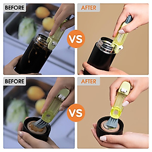 GOKOZIKI 4 in 1 Multifunctional Gap Cleaning Brush, Silicone Lid Cleaning Brush, 3 in 1 Cleaning Brush for Tumblers and Cups, Water Bottle Cleaning Tool, Lid Cleaner, Kitchen Gadget Brush