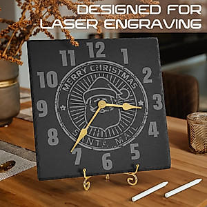 GOH DODD 12 x 12 Inch 3 Pieces Slate Cheese Boards, Square Black Stone Plates Placemats Gourmet Serving Tray Display Chalkboard for Charcuterie Meat Fruit Meat Appetizers Fruits Sussi Christmas