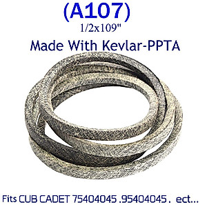 WEPECULIOR Lawn Mower Deck Blades Cutting Tranmission Drive Belt for MTD Cub Cadet Massey Ferguson Toro/Troy-Bilt 754-04045 954-04045,754-04045, 954-04045 112-5800 1/2" x 109" Made with Kevlar