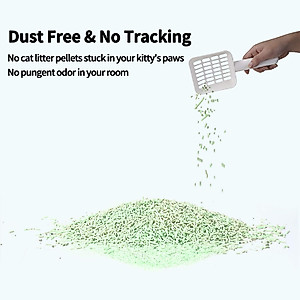 KITTYWOO Tofu Cat Litter, Natural Flushable Cat Litter Easy Clumping Kitty Litter Low Tracking Dust Free & Ultra Odor Control Cat Litter (Green Tea)