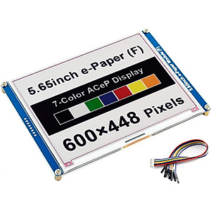 waveshare 5.65inch E-Ink Display HAT 7-Color ACeP E-Paper Display 600x448 Pixels for Arduino,Raspberry Pi 4B/3B+/3B/2B/Zero/Zero W/Zero WH and Jetson Nano