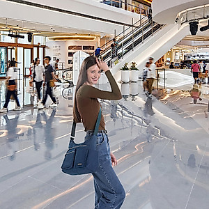 MHCNLL Crossbody Bag with Anti Theft RFID Pocket - Women Lightweight Water-Resistant Purse (Navy blue)