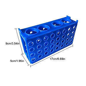 4-Way Plastic Test Tube Rack,Test Tube Holder with 5 Different Colors（Blue,Yellow,Orange,Pink,Green),Pack of 5