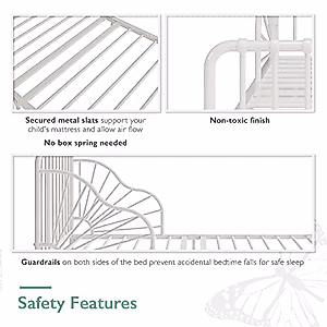 Little Seeds Quinn Whimsical Metal Toddler Bed, White