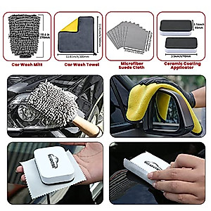 ALL4DETAIL 31Pcs Car Detailing Brush Set, Car Cleaning Kit, Interior Car Detailing Kit(Detailing Brushes,Drill Brush,Tire Brush,Polishing Pads,Wash Mitt,Clay Bar,Scrubbing Sponge,Coating Applicator)