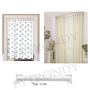 FYTRONDY White Edition Stainless Steel Closet Rod Bracket, U-Shaped Open Type Socket Bracket, Wardrobe Bracket, Shower Curtain Rod Pole End Supports Sockets Flange (1 INCH, 4 Pack)