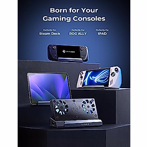 LISEN Docking Station for Asus Rog Ally Turbo 30W Mode & Steam Deck,13-in-1 Steam Deck Dock with 5 USB 3.0 & 2.0, Dual Cooling Fan, HDMI 4K@60Hz, 100W PD Charging and 1000Mbps Steam Deck Accessories