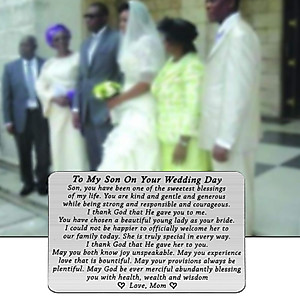 FOTAP Groom Wallet Cards To My Son on Your Wedding Day Wallet Card Wedding Gift Groom Gift From Parents (Son Wedding Wallet)